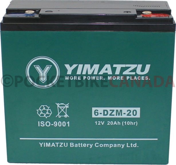 Batteries: Battery - EV12200 / 6-DZM-20 / 6-FM-20, AGM, 12V 20Ah, Yimatzu - 10A3060 - PBC29F1